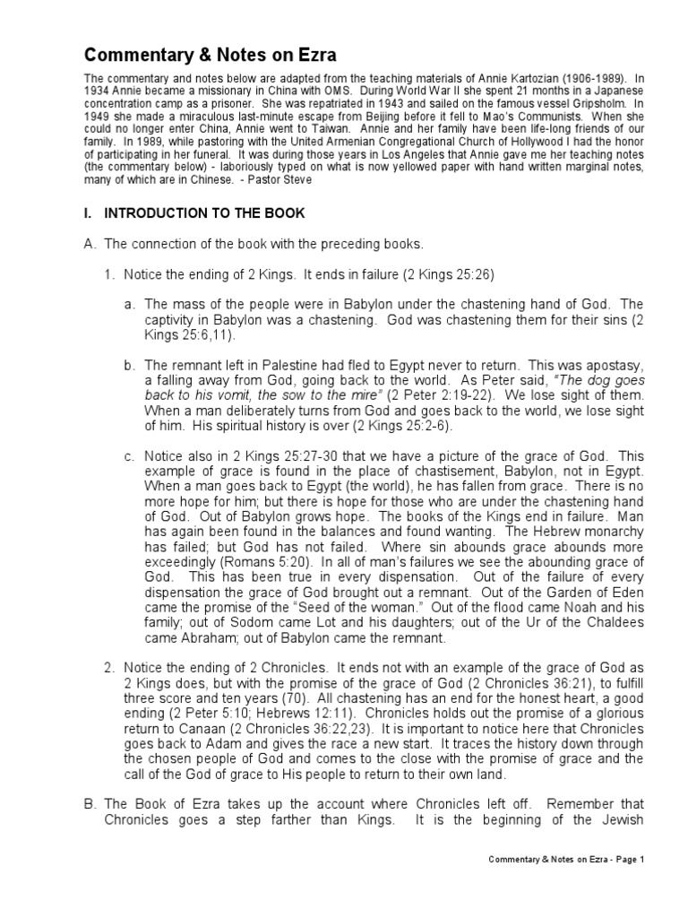 Commentary & Notes On Ezra: I. Introduction To The Book | PDF | Second ...