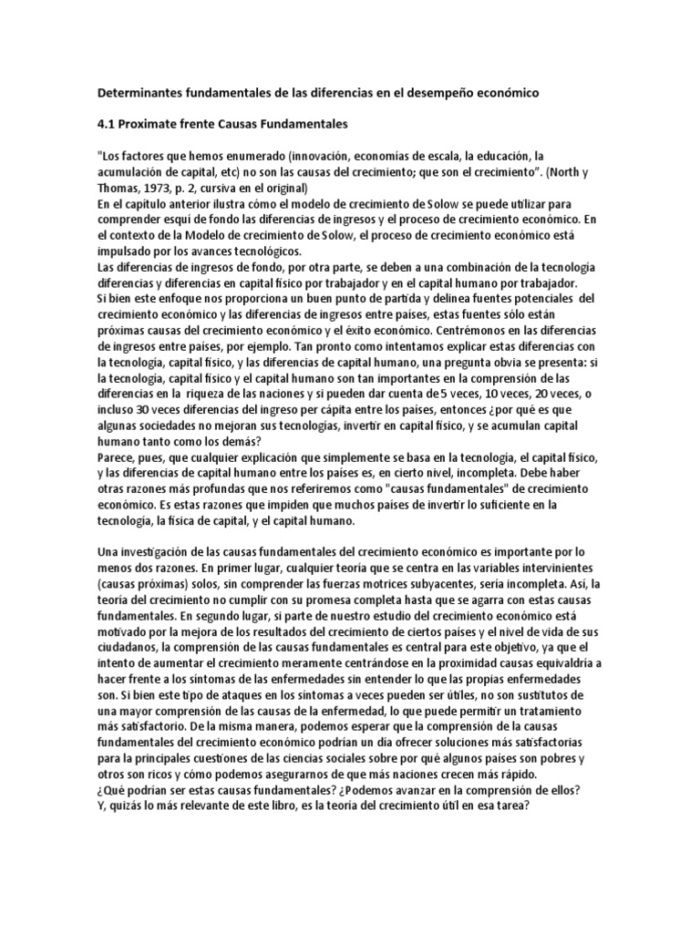 Acemoglu. Cap 4 | PDF | Crecimiento económico | Institución