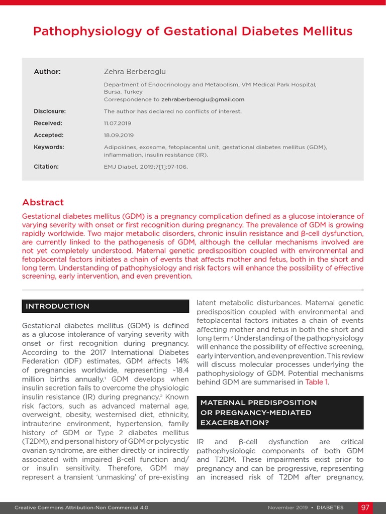 Berberoglu, 2018 | PDF | Gestational Diabetes | Insulin Resistance