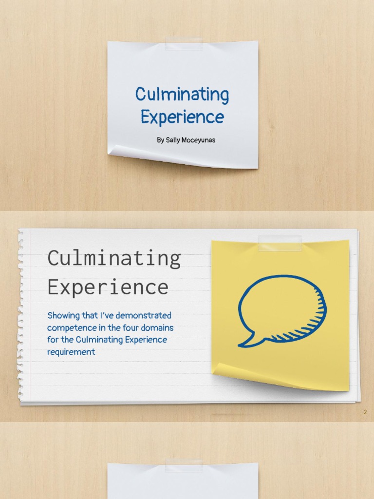 Culminating Experience Slideshow | PDF | Curriculum | Question