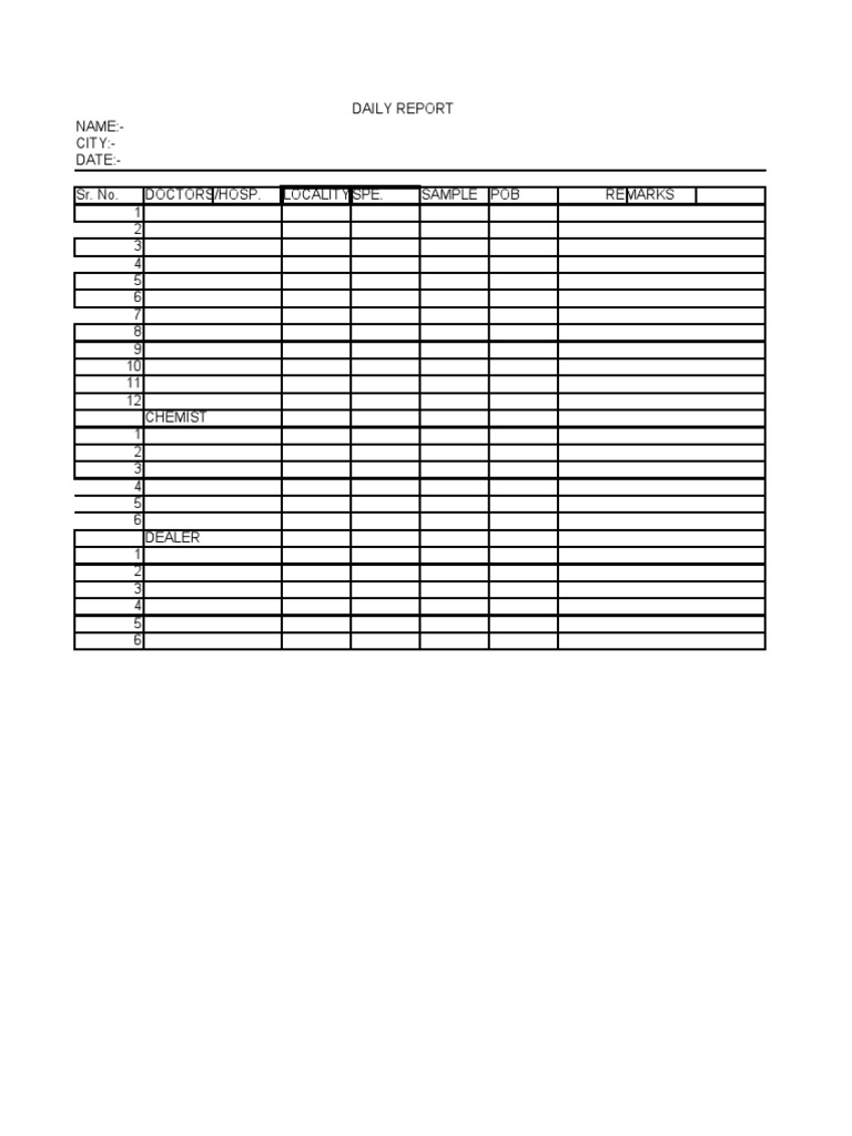 Pratyush Daily Report Format | PDF | Business