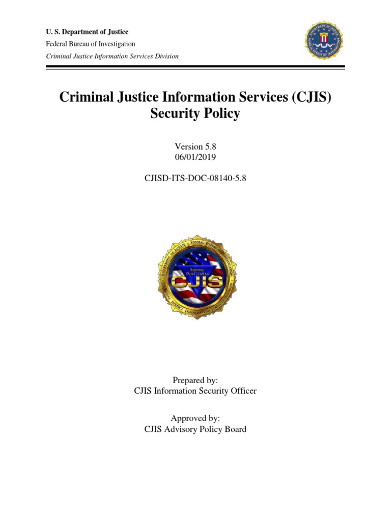 Cjis Security Policy | PDF | Access Control | Federal Bureau Of ...