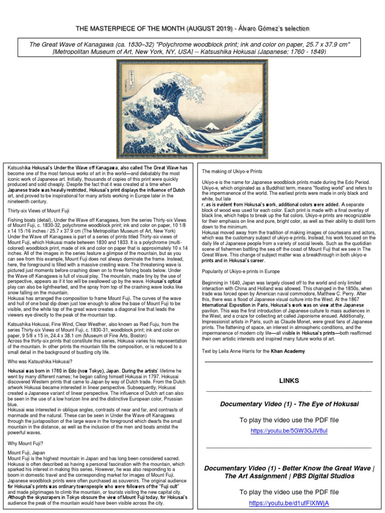 The Great Wave of Kanagawa | PDF | Ukiyo E | Paintings
