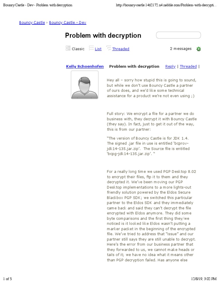 Bouncy Castle Decryption Issue | PDF | Encryption | Zip (File Format)