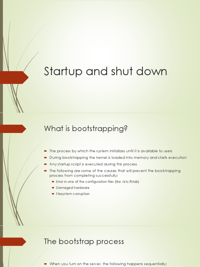 Startup and Shut Down | PDF | Booting | Kernel (Operating System)
