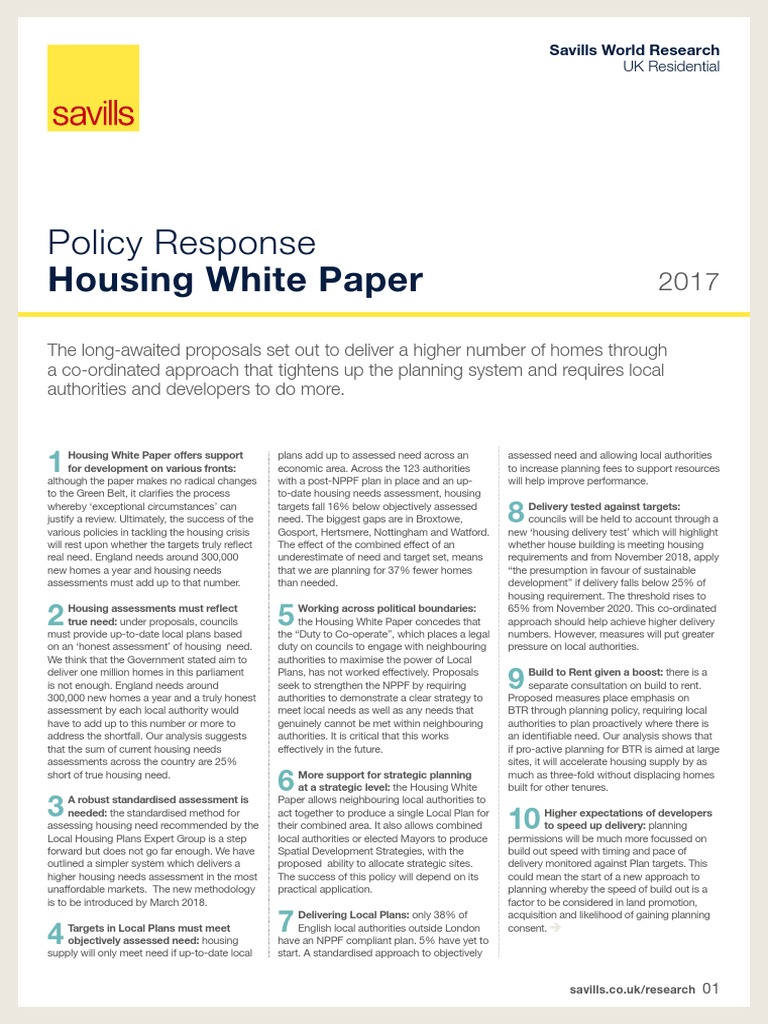 Housing White Paper PDF | PDF | Affordable Housing | Urban