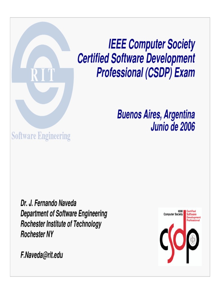 IEEE Computer Society Certified Software Development Professional (CSDP ...