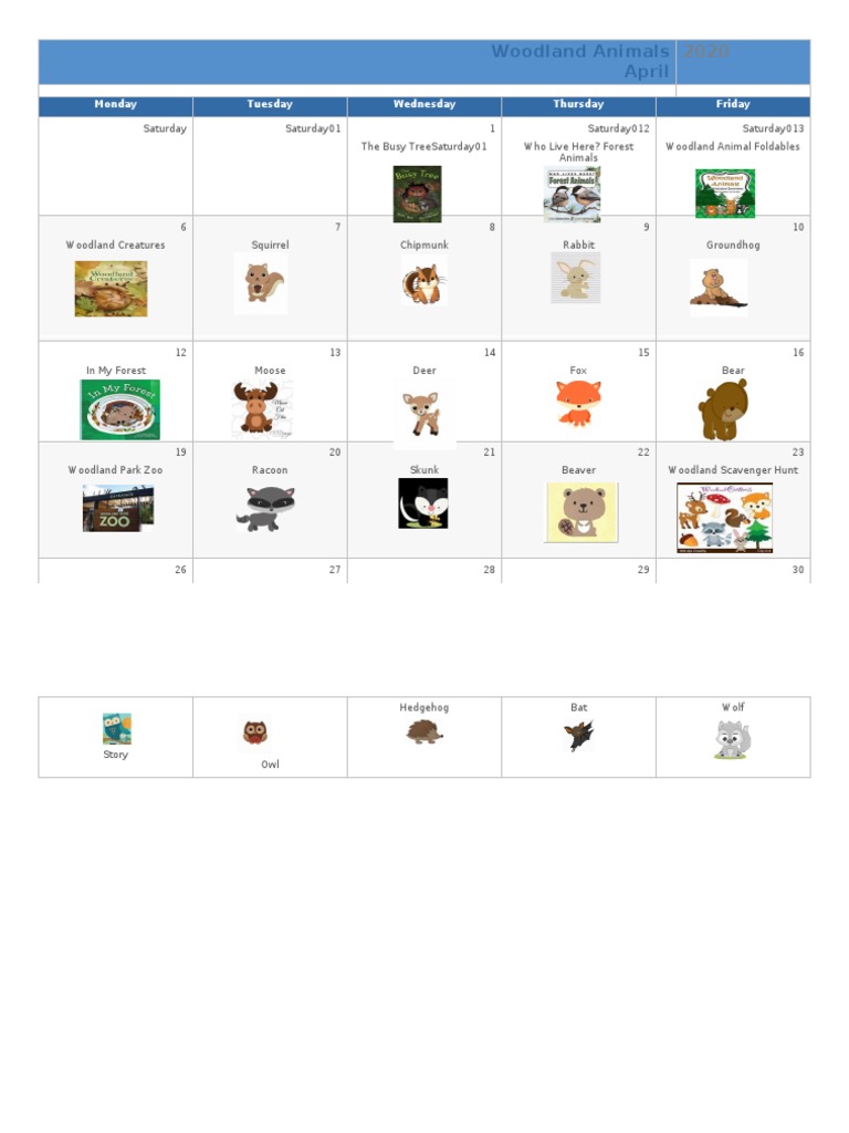 Woodland Animals Activities for Kids | PDF