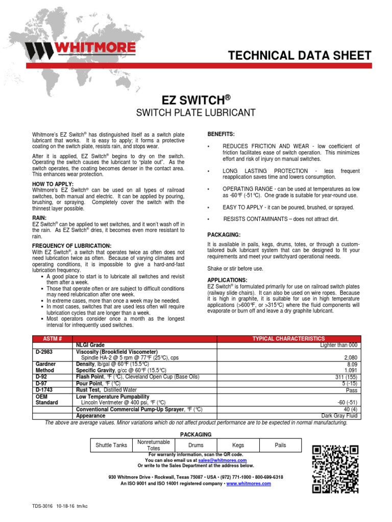 Whitmore EZ-Switch Lubricant | PDF | Lubricant | Switch
