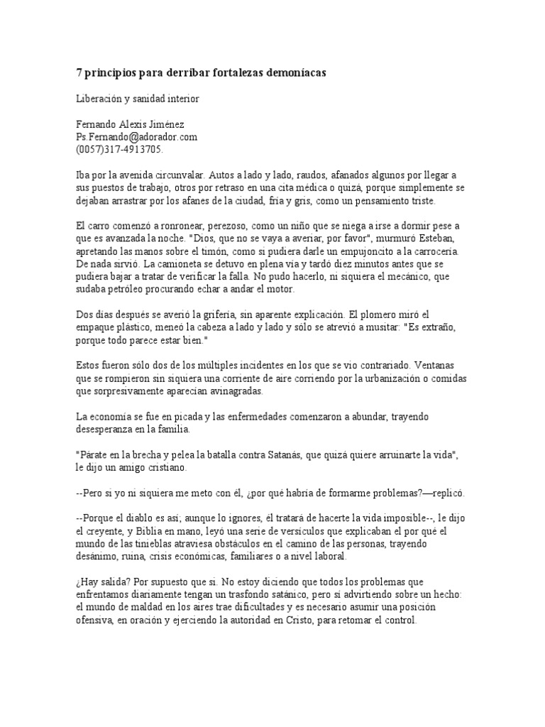 7 Principios para Derribar Fortalezas Demoníacas | PDF | Filisteos | Israel