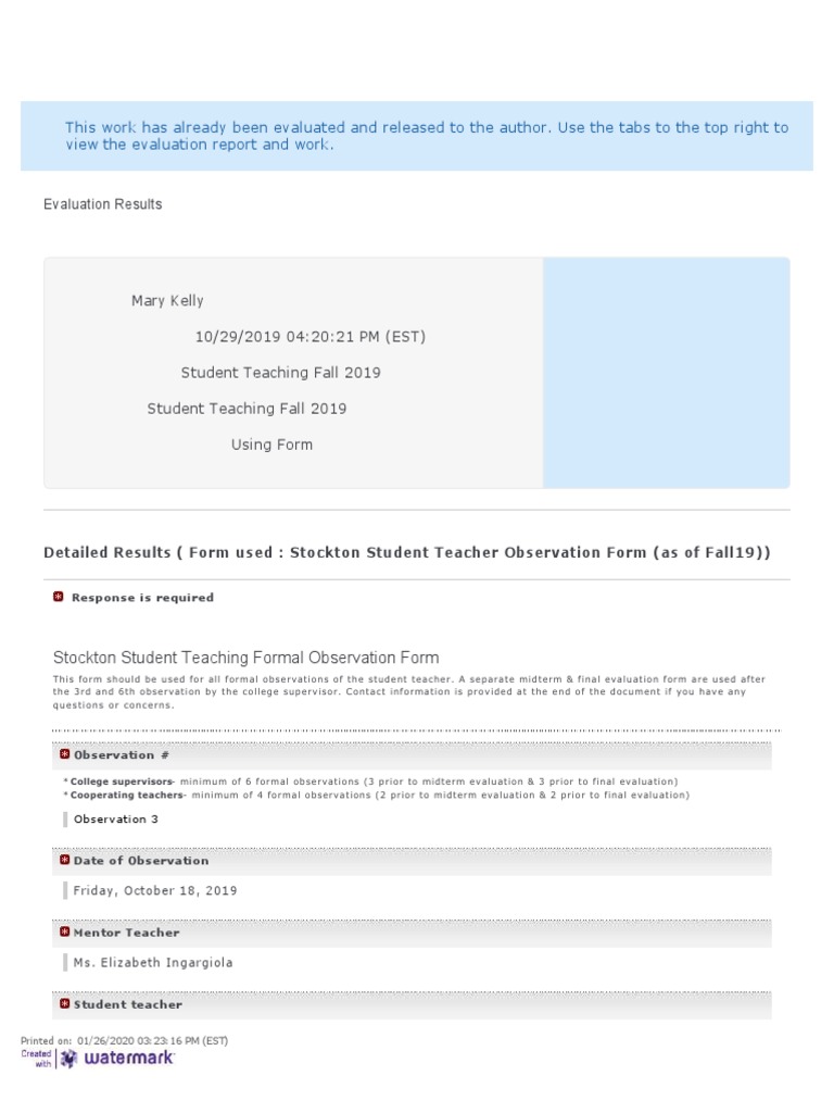 Supervisor Observation 3 | PDF | Reading Comprehension | Teachers