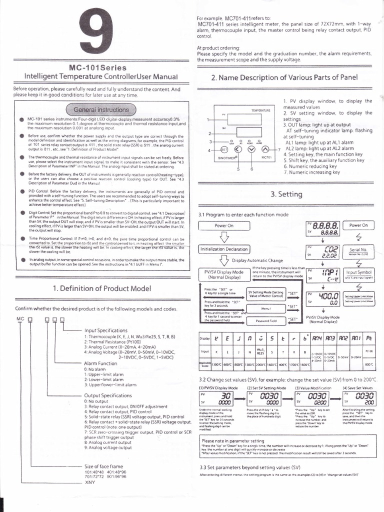 Sinotimer Mc401 - 611 User Manual | PDF | Thermocouple | Electrical ...