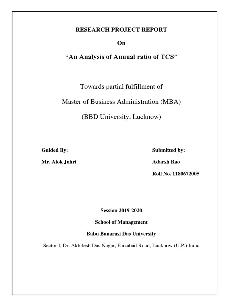 An Analysis of Annual Ratio of TCS Final | PDF | Capital Structure | Stocks