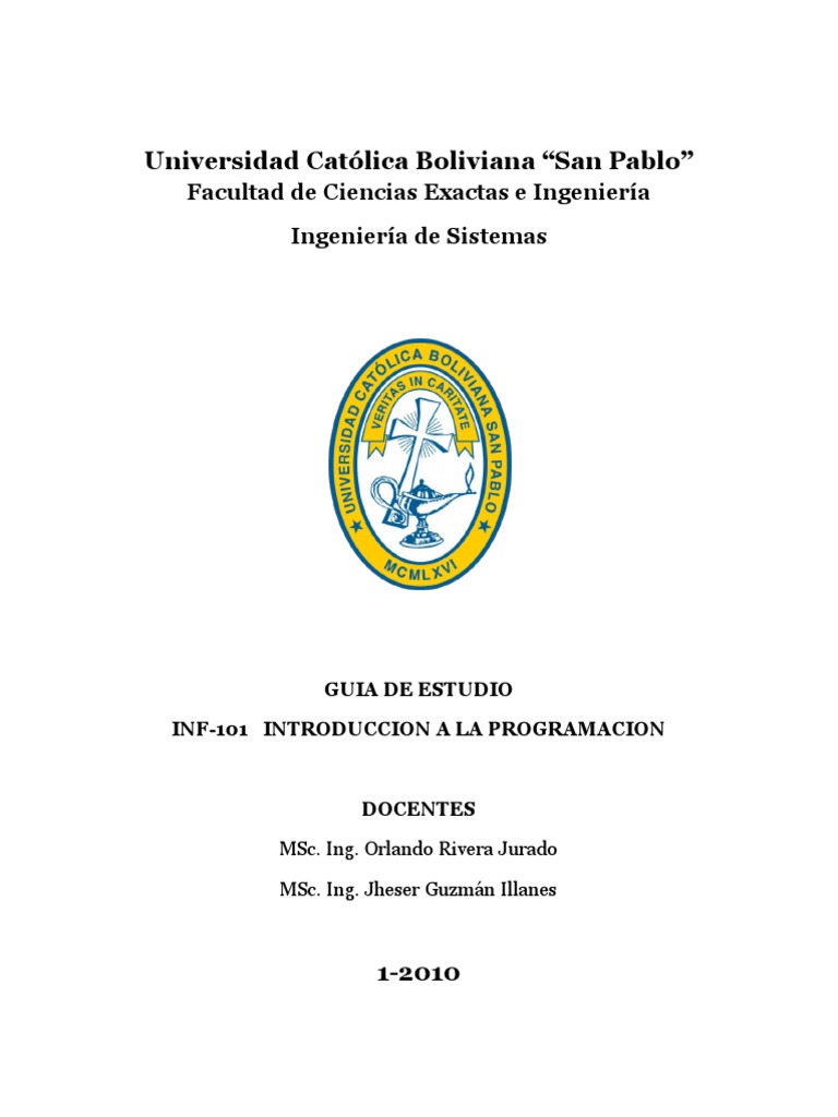 INF101+-+Introduccion+a+la+Programacion+ (Guia+de+Estudio) (SIS) | PDF ...