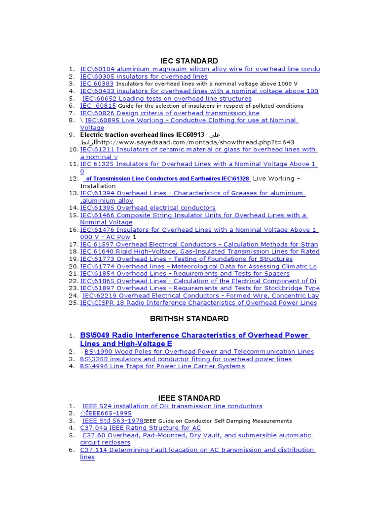 Iec Standard: BS/5049 Radio Interference Characteristics of Overhead ...