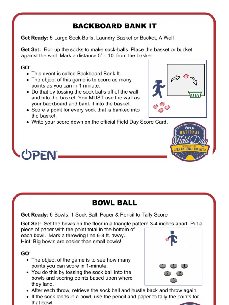 Field Day Cards | PDF | Leisure | Sports