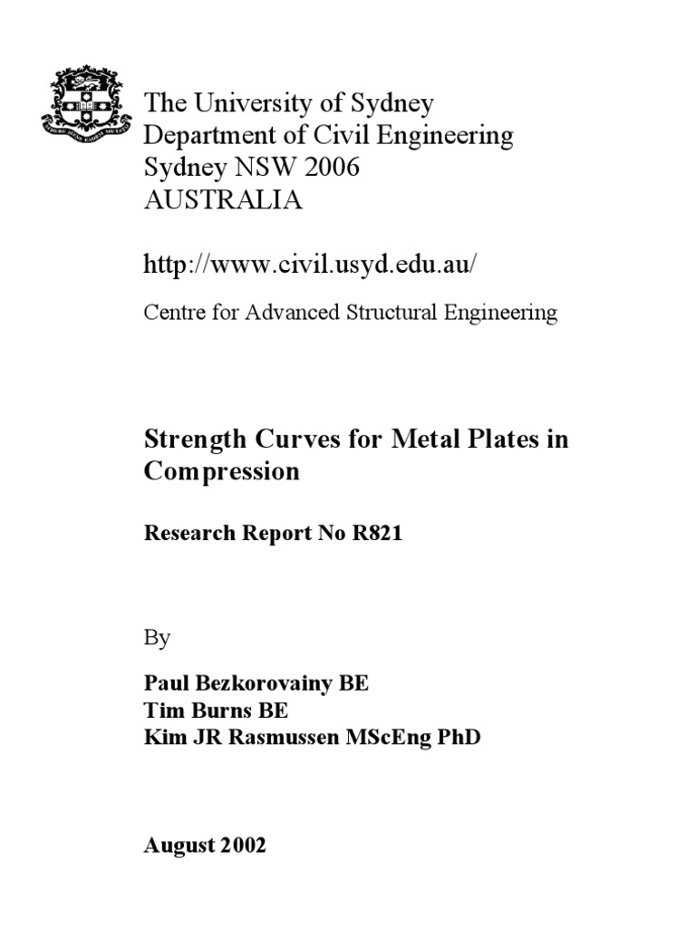Strength Curves For Metal Plates in Compression | PDF | Buckling ...