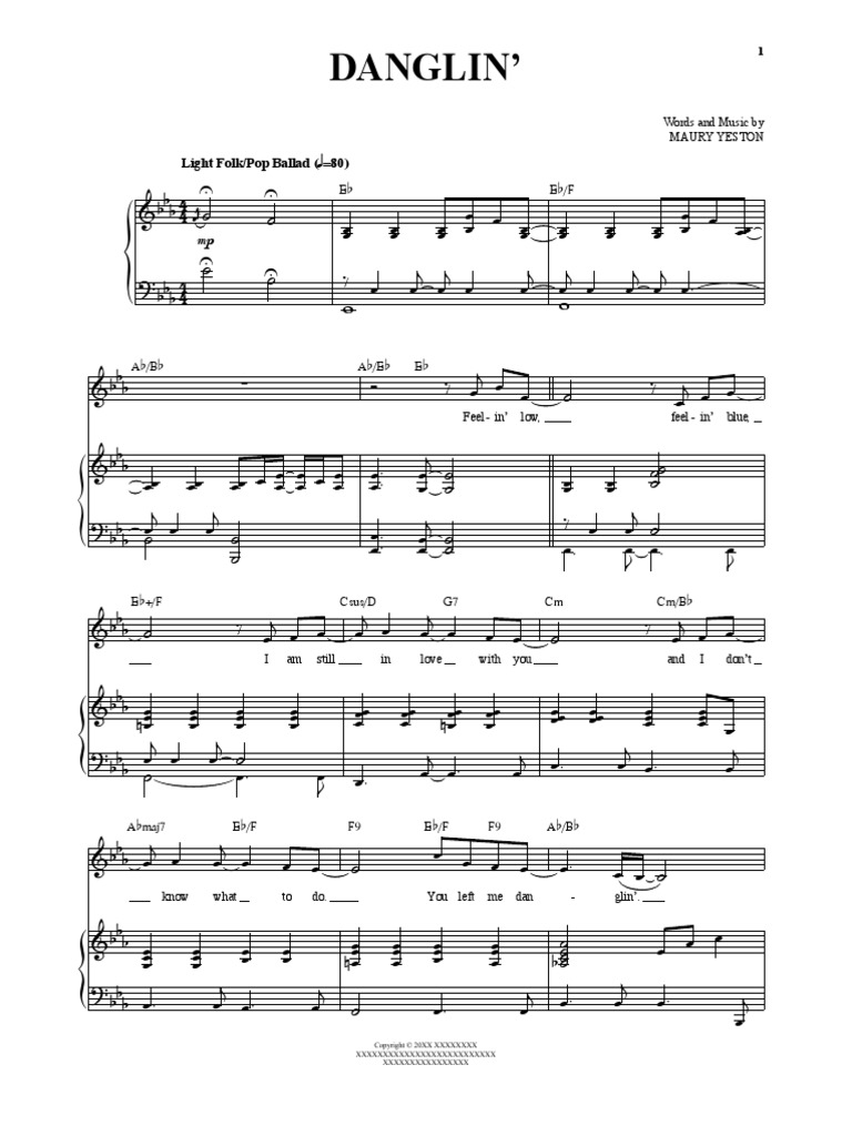 Danglin': Light Folk/Pop Ballad ( | PDF