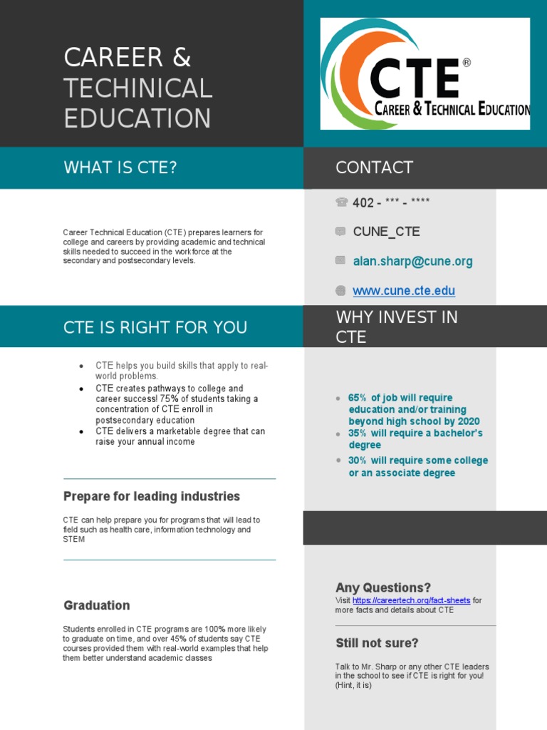 Cte Infographic | PDF | Vocational Education | College