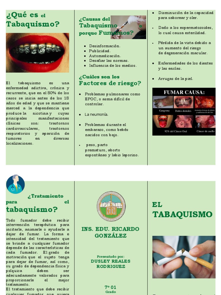 Prevención del Tabaquismo: Folleto Informativo | PDF | Nicotina ...