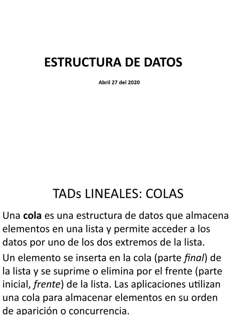 Presentacion Colas Java | PDF | Cola (tipo de datos abstractos ...