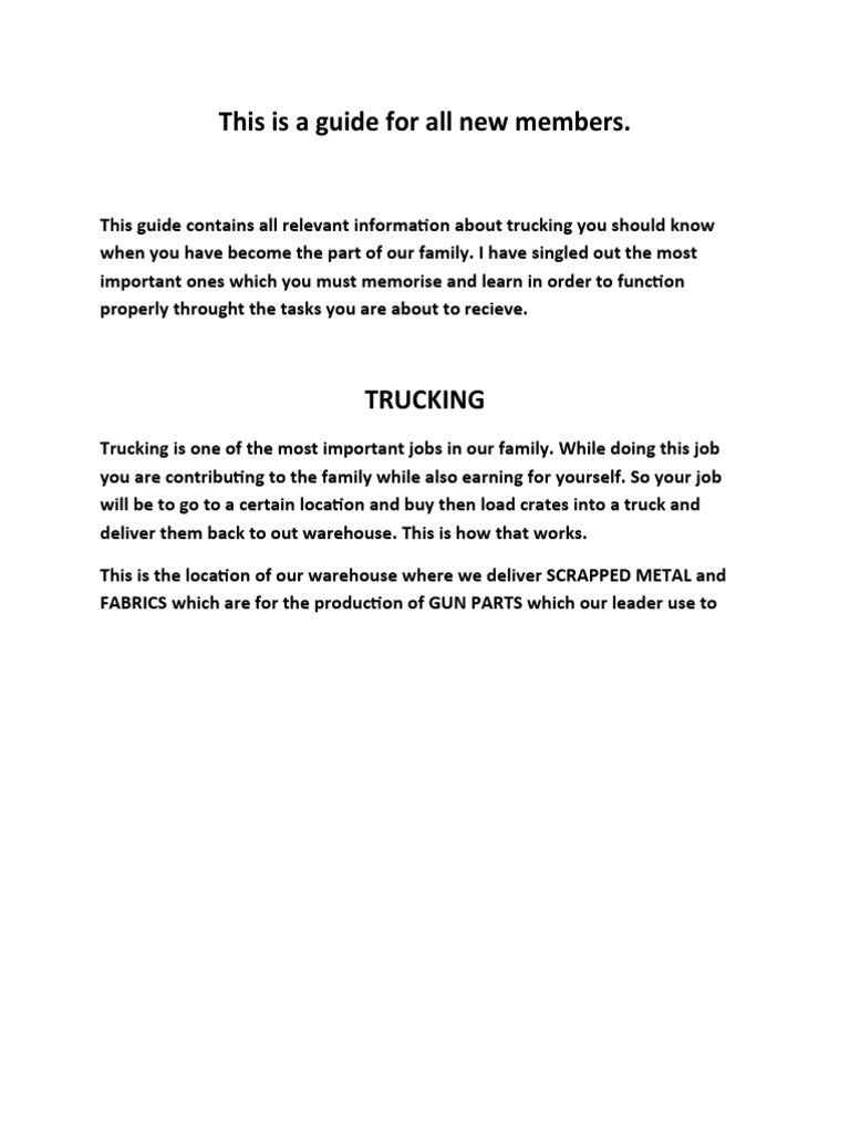 This Is A Guide For All New Members | PDF | Truck Driver | Truck