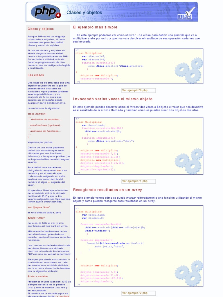 53 PHP. Clases y Objetos | PDF | Objeto (informática) | Clase (Programación informática)