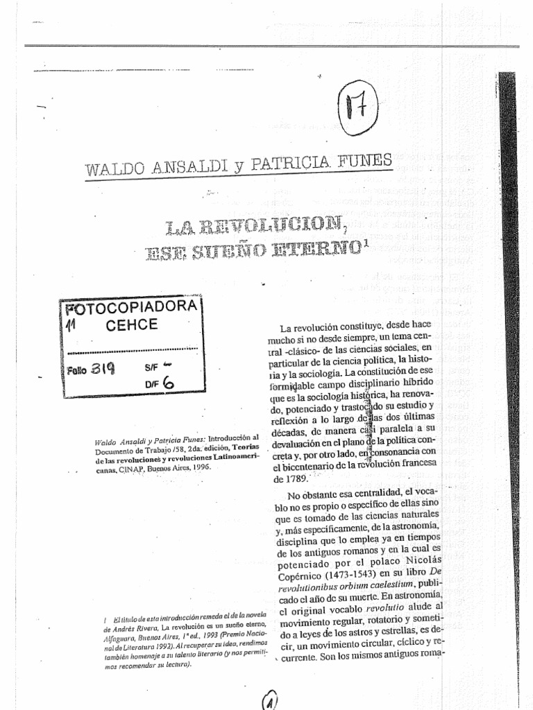 01 ANSALDI Y FUNES - La Revolución Ese Sueño Eterno (Introducción) | PDF