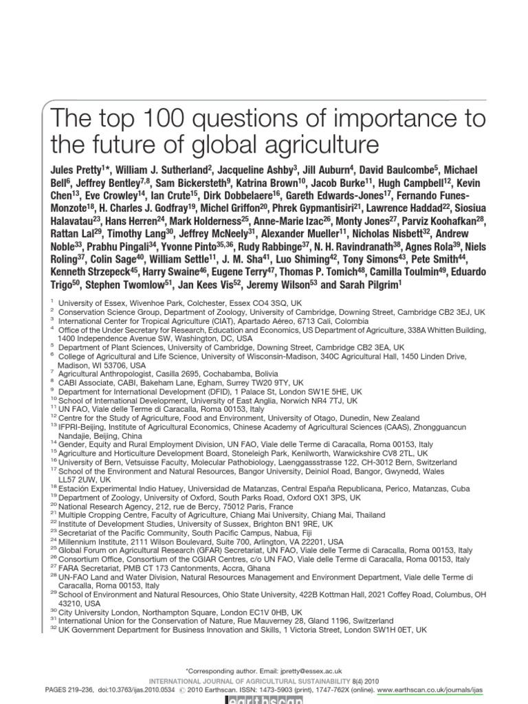 Top 100 Questions in Agriculture | PDF | Organic Farming | Agriculture