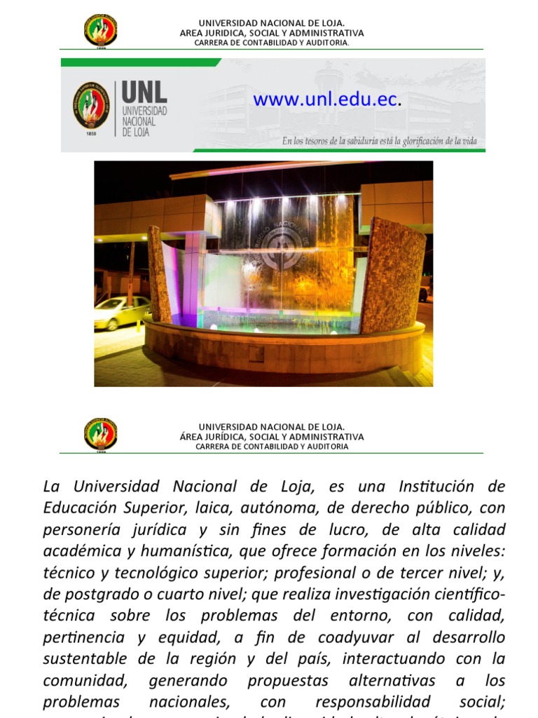 Mision Vision Unl y Contabilidad | PDF | Contabilidad | Auditoría