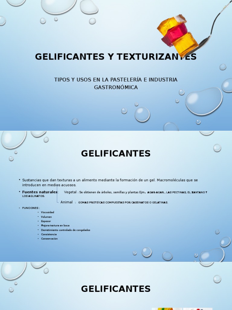 Gelificantes y Texturizantes | PDF | Postres | Industria de alimentos