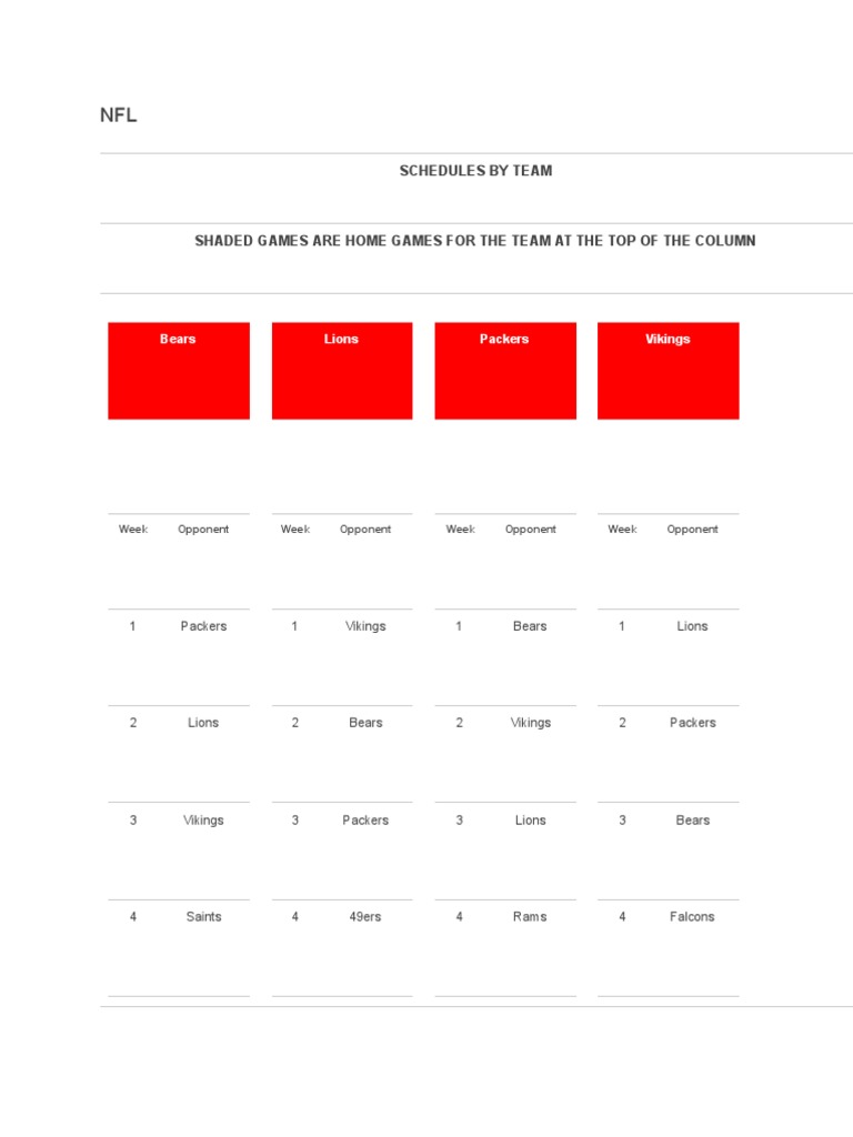 2020 NFL Schedule | Download Free PDF | Atlanta Falcons | New York Giants