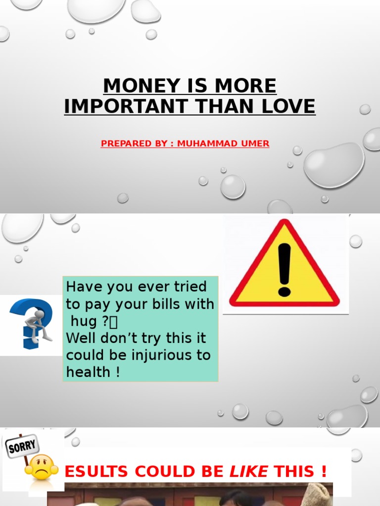 Money vs Love: Importance Compared | PDF