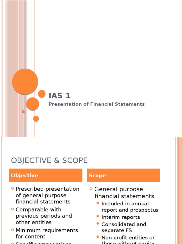 IAS 1 Presentation of Financial Statements | PDF | Financial Statement ...