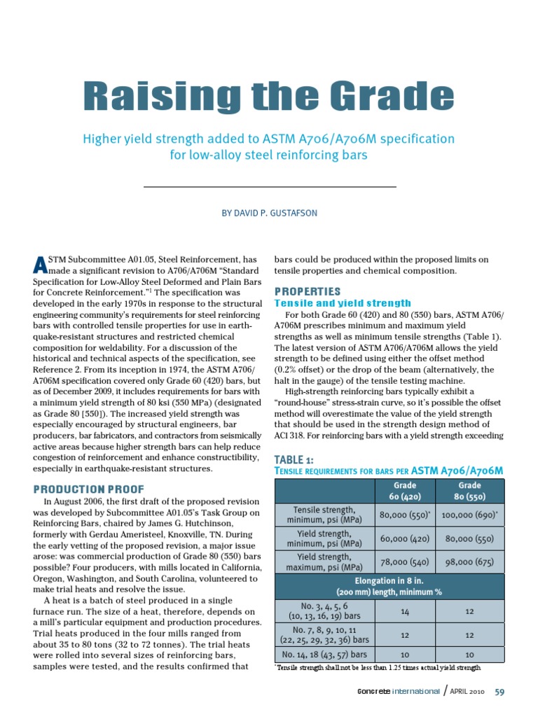 E2 Raising The Grade ASTM A706 Grados 60 y 80 | Download Free PDF ...