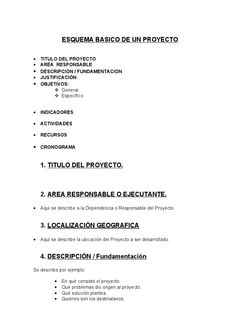 Esquema Basico Proyecto | PDF | Sicología | Business