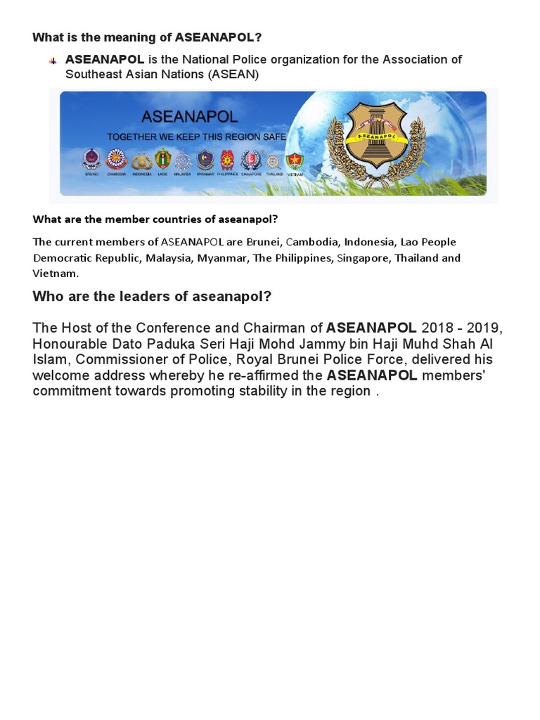 Southeast Asian Nations (ASEAN) : Who Are The Leaders of Aseanapol ...