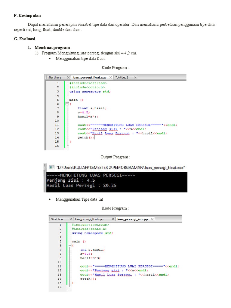 Algoritma Dan Kode Program Sederhana C++ | PDF | Metode & Bahan Ajar