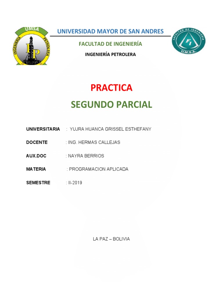 Carátula Práctica Ingeniería Petrolera UMSA | PDF | Ciencia y matemáticas