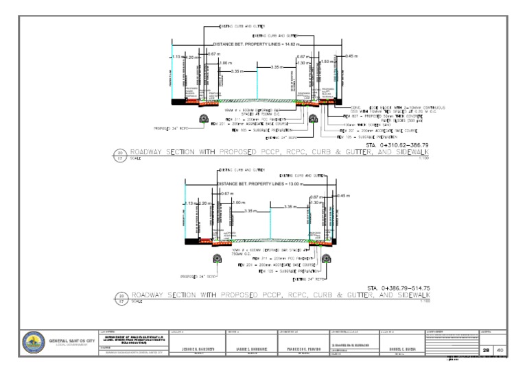 Proposed Roadway Expansion Design Drawing | PDF | Sidewalk | Street