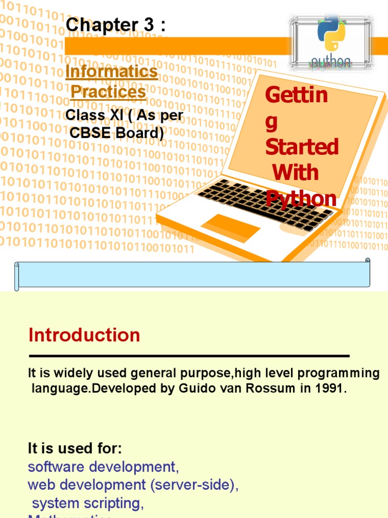 Getting Started With Python 1 Pdf Python Programming Language Scripting Language