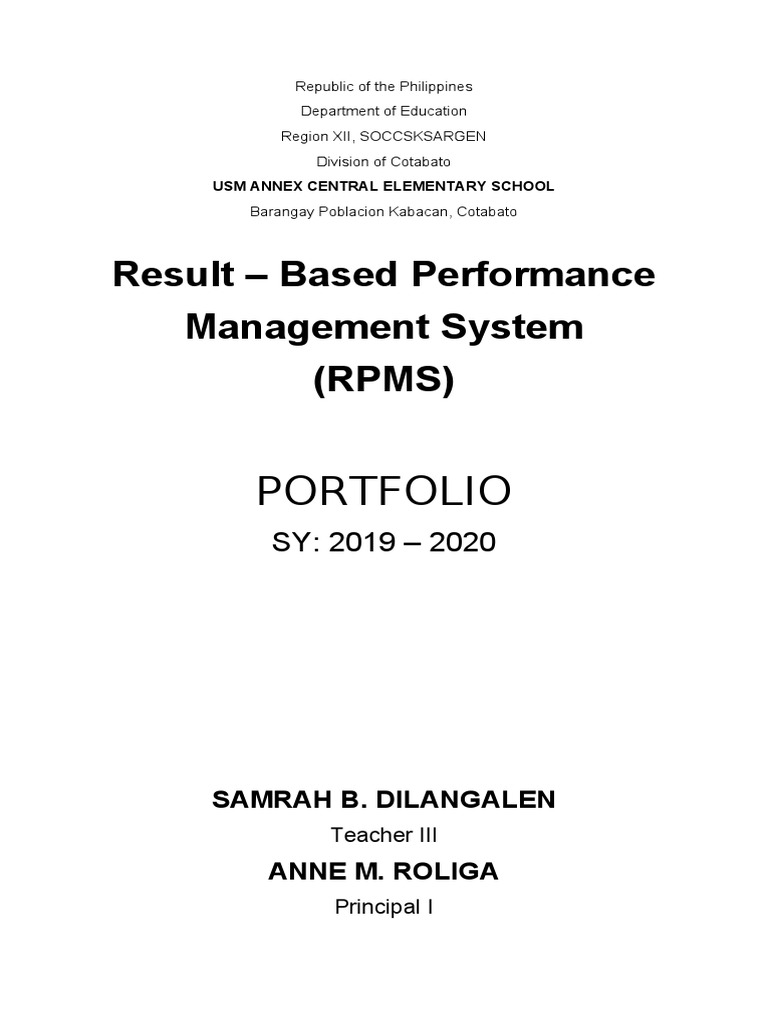 Portfolio: Result - Based Performance Management System (RPMS) | PDF