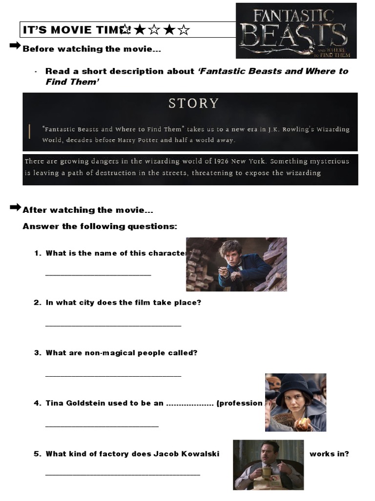 Fantastic Beasts Worksheet | PDF