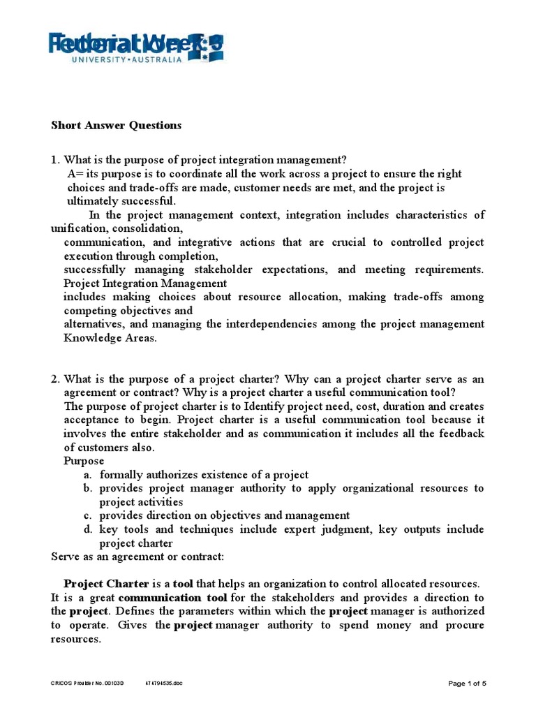 Project Integration Management Insights | PDF | Project Management ...