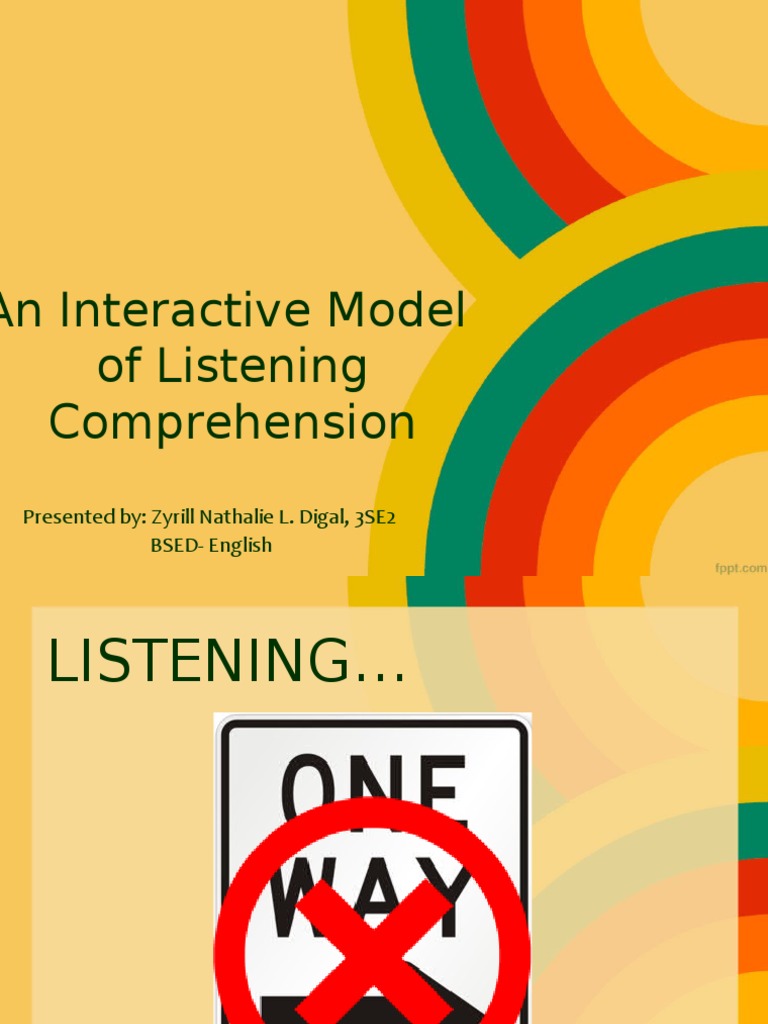 An Interactive Model of Listening Comprehension: Presented By: Zyrill ...