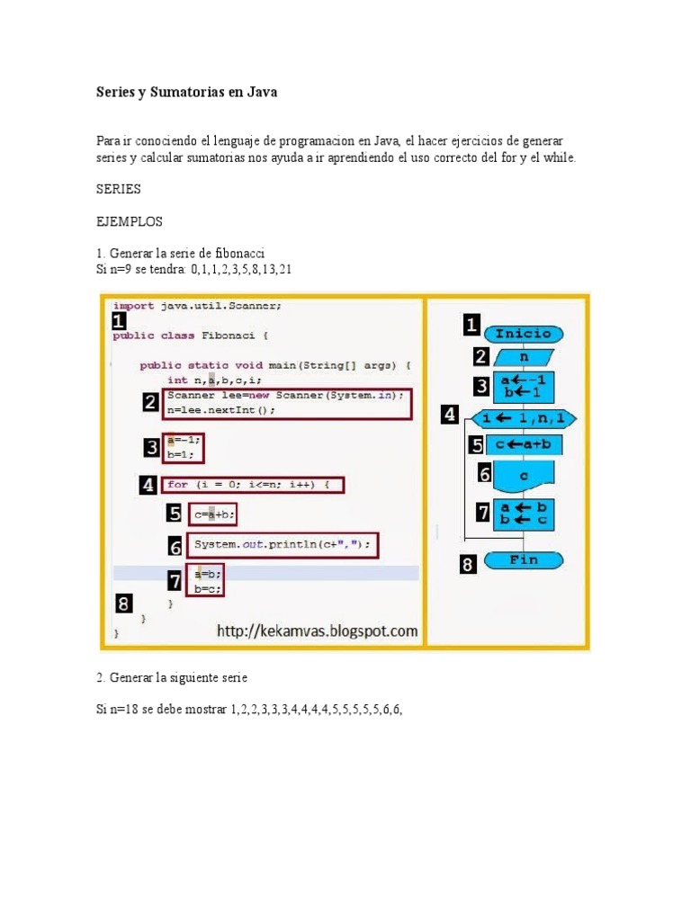Series y Sumatorias en Java | PDF | Notación | Modelos de computación