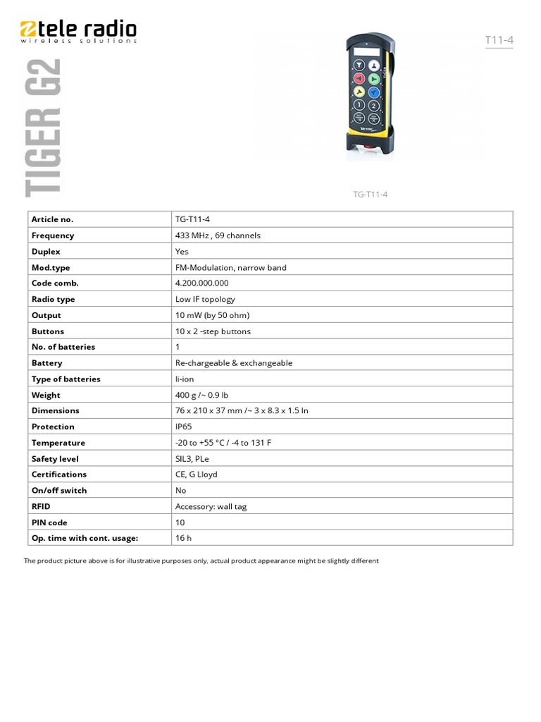 Transmitter TG-T11-4 | PDF