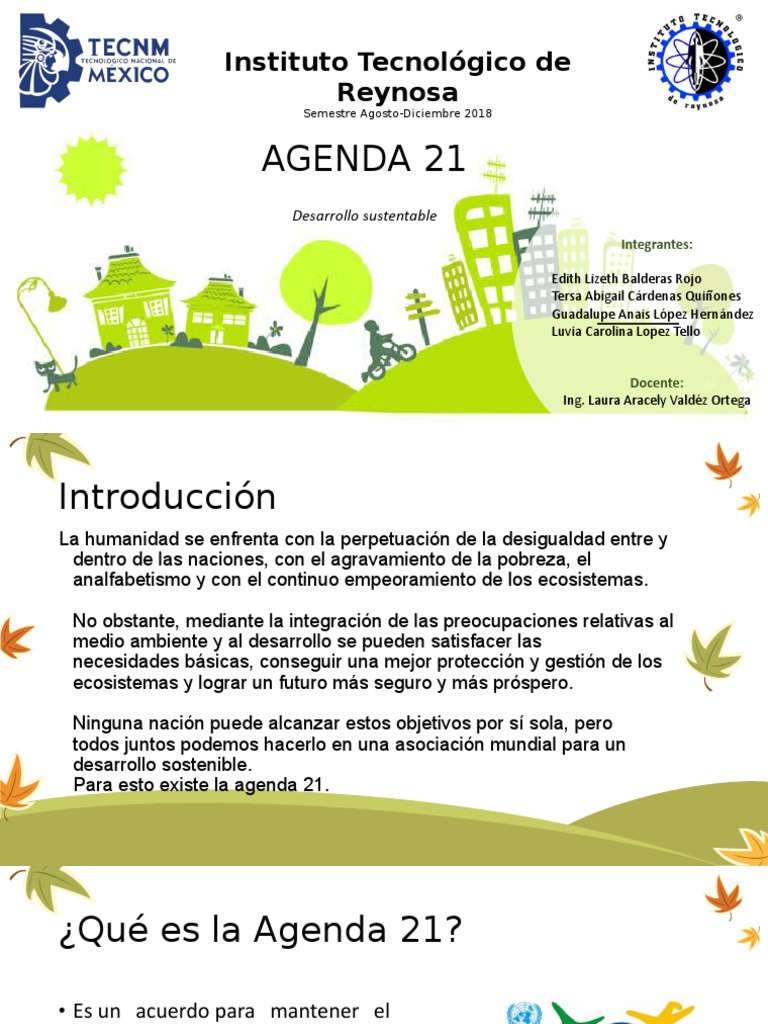 Agenda 21 Presentación | PDF | Desarrollo sostenible | Sustentabilidad