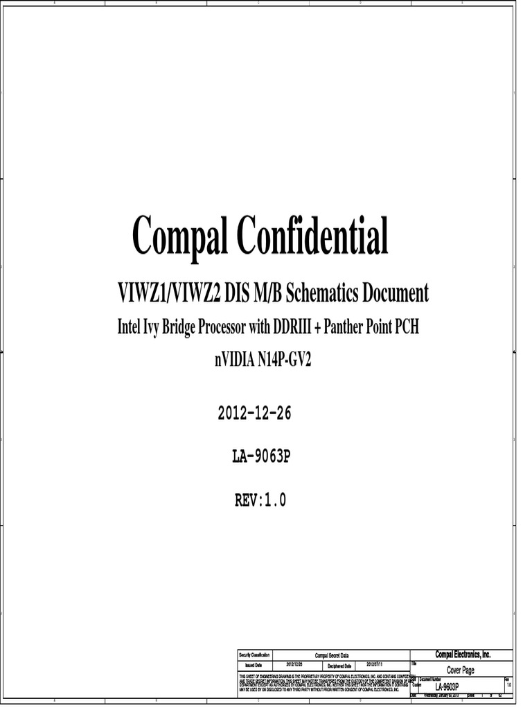 Compal LA-9063P M/B Schematics | PDF | Office Equipment | Electronics