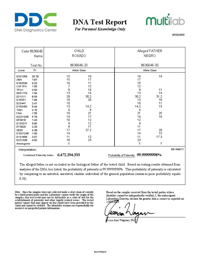 DNA Test Report: For Personal Knowledge Only | PDF | Genetics | Life ...